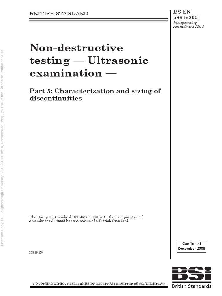 BS 583 | PDF | Ultrasound | Nondestructive Testing