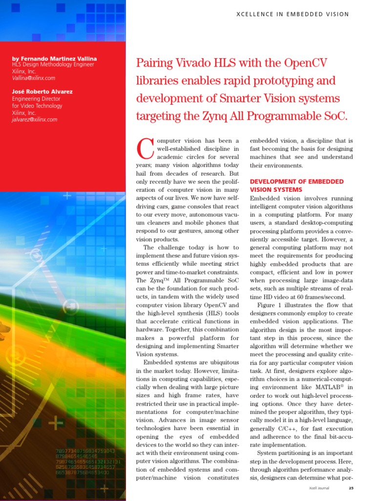 Using OpenCV and Vivado™ HLS To Accelerate Embedded Vision Applications in The Zynq SoC | PDF ...