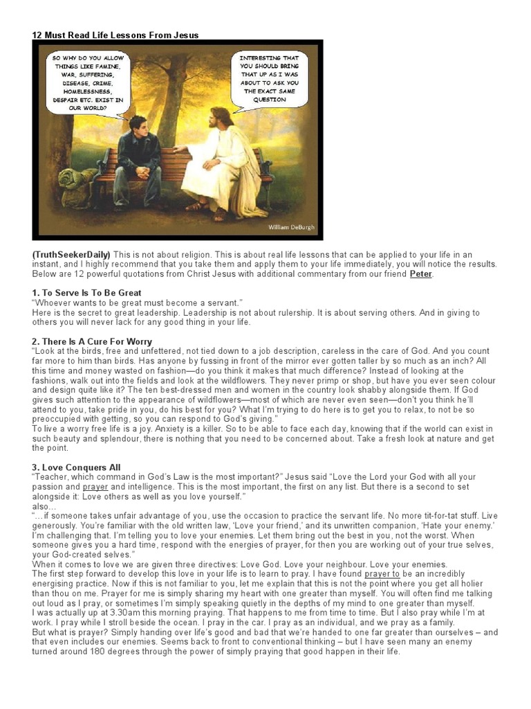 12 Must Read Life Lessons From Jesus | PDF | Forgiveness | Prayer