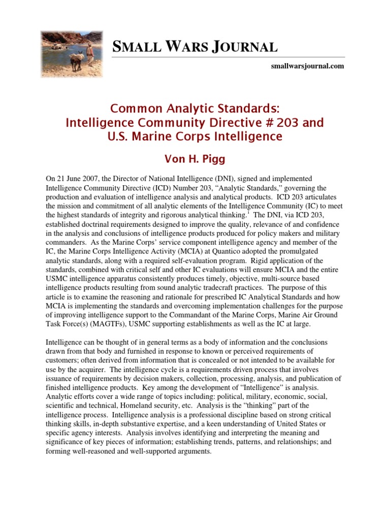 Common Analytic Standards | PDF | Intelligence Analysis | Defense ...