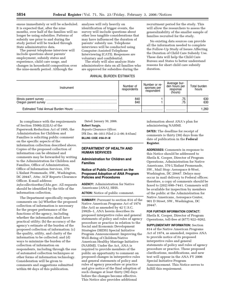 Notice: Grants and Cooperative Agreements Availability, Etc.: Native ...