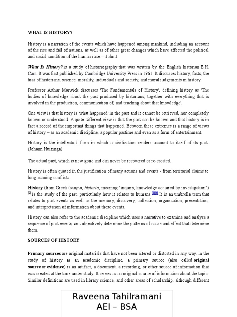 What Is History? | PDF | Primary Sources | Cognitive Science