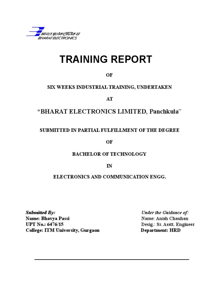 Training Report | PDF | Electronic Engineering | Electronics