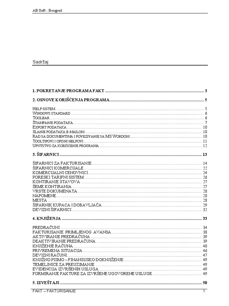 Fakt Program - Uputstvo | PDF | Technology & Engineering