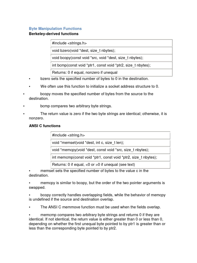 Byte Manipulation Functions Pdf Integer Computer Science Pointer Computer Programming 8997