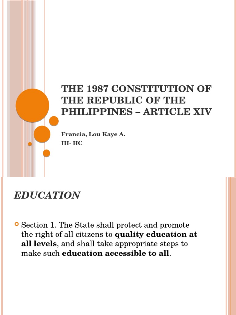 The 1987 Constitution | PDF | Science, Technology, Engineering, And ...