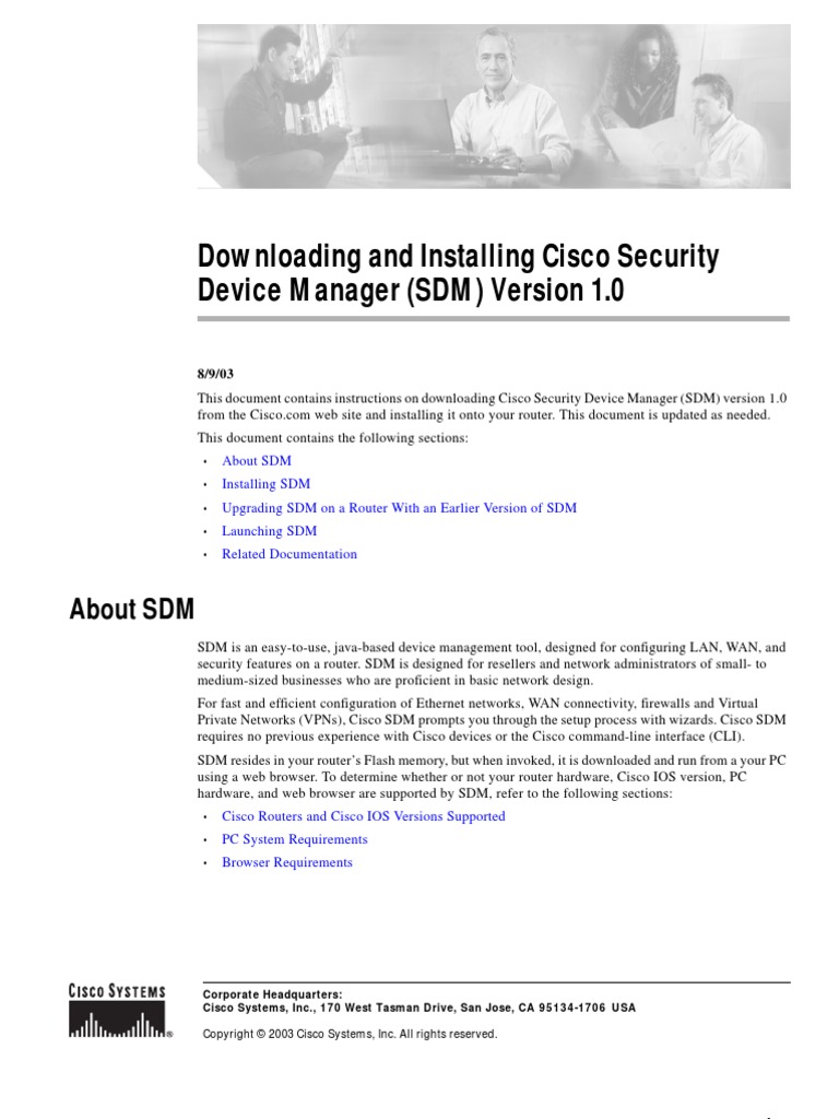 Downloading and Installing Cisco Security Device Manager | PDF