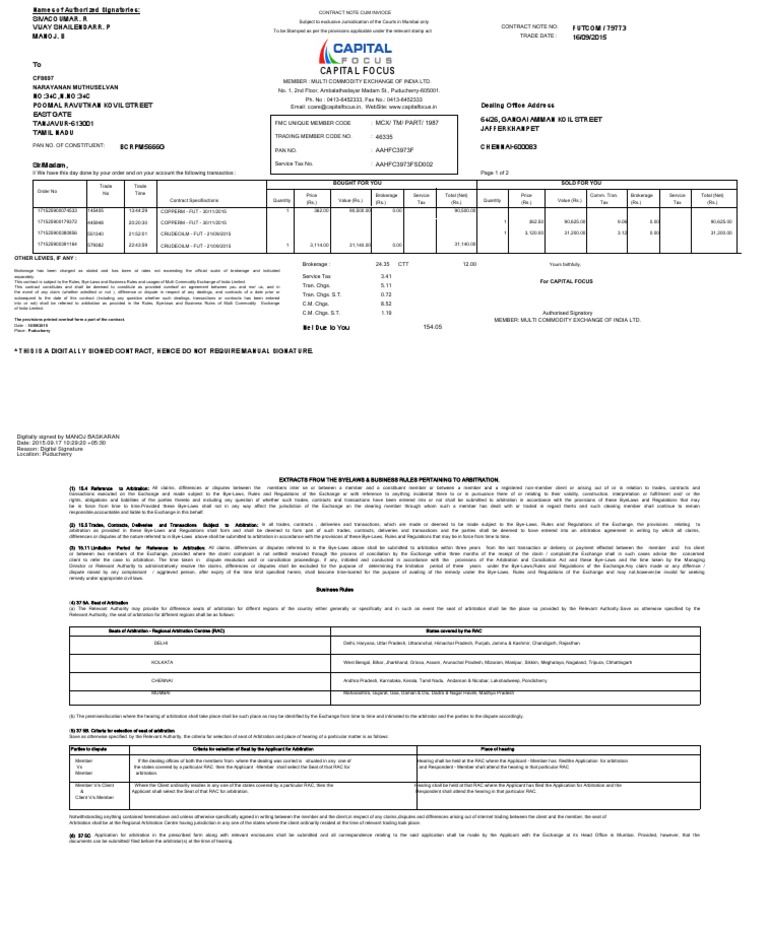 CN CF8697 16092015 MCX | PDF | Arbitration | Justice