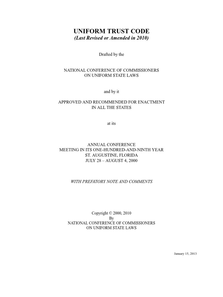Uniform Trust Code | PDF