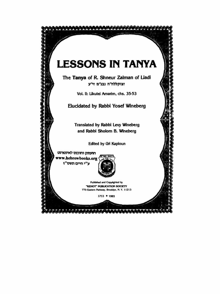 Lessons in Tanya Vol. II | PDF | Mitzvah | Soul
