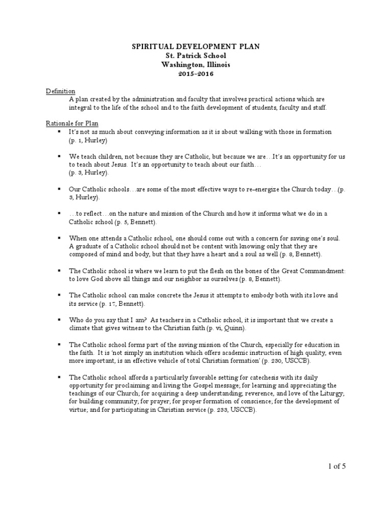 Spiritual Developmentn Plan - 2015-16 | PDF | Catholic Church | Mass ...