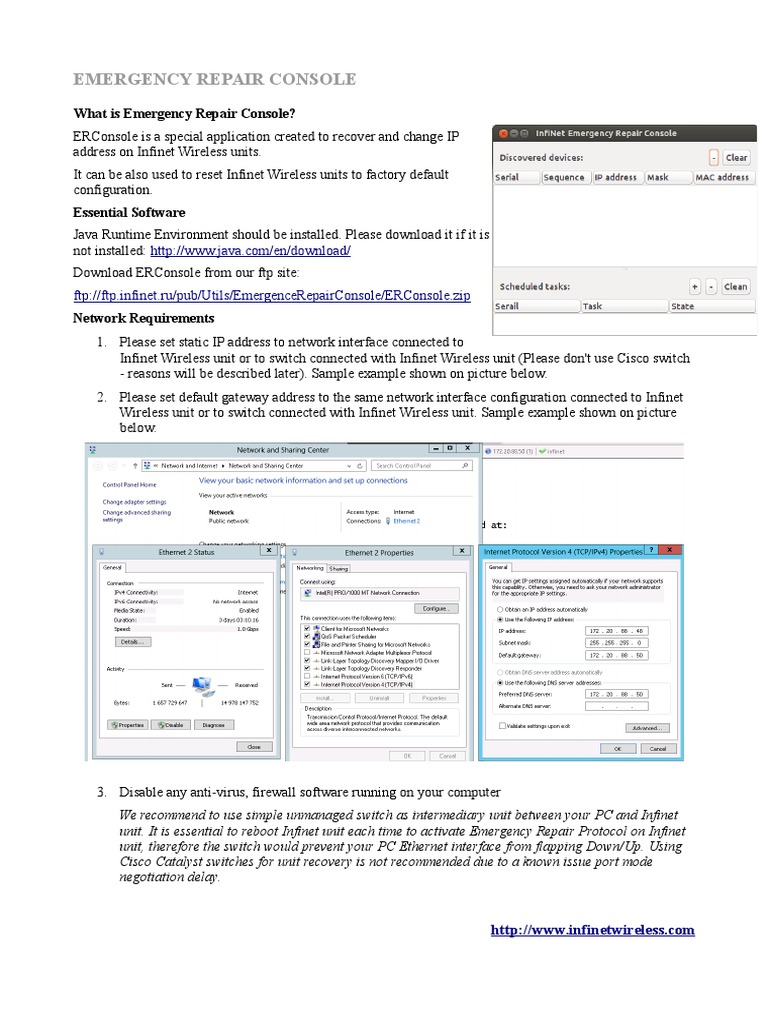 ERC Manual | PDF | Ip Address | Booting