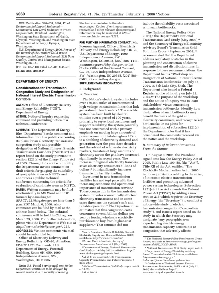 Federal Register / Vol. 71, No. 22 / Thursday, February 2, 2006 ...