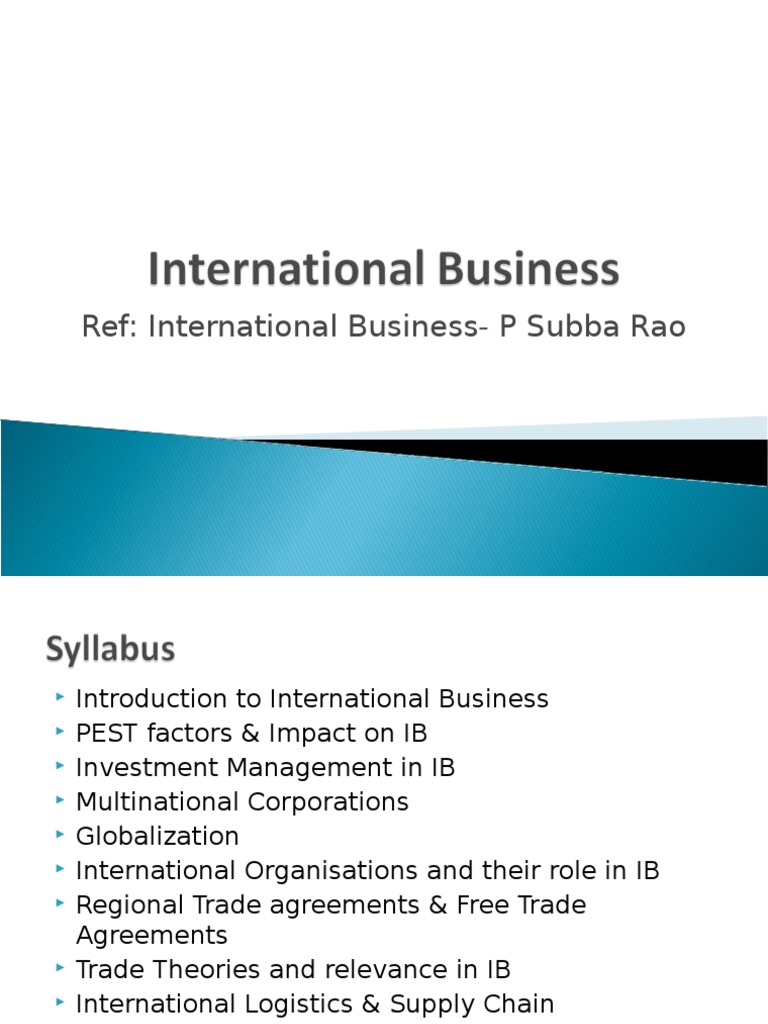 International Business Chapter 1 | PDF | International Business | Trade