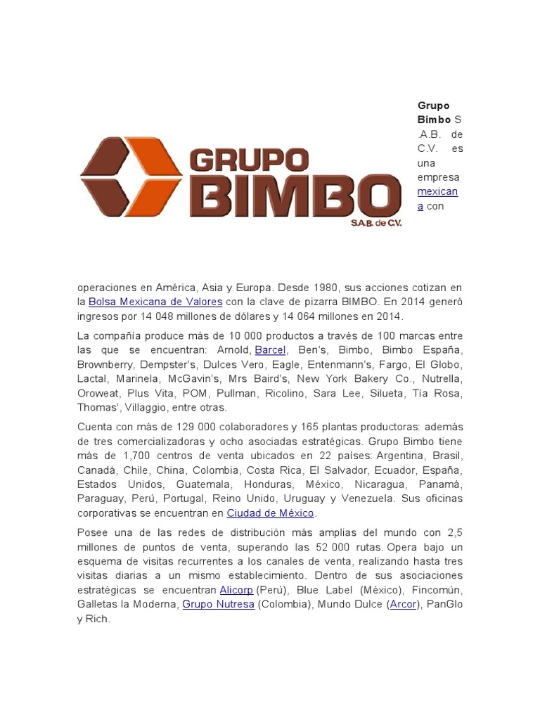 Introducción a Grupo Bimbo S.A.B. de C.V. | PDF | Apple Inc. | Steve Jobs