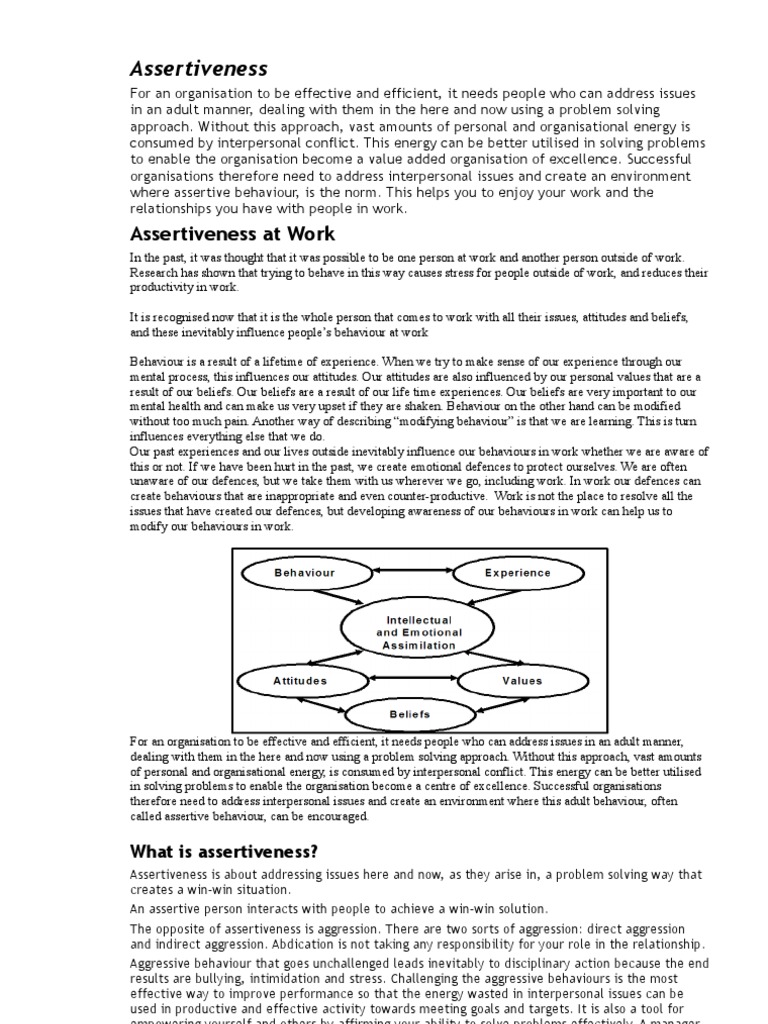 Assertiveness | PDF | Aggression | Behavior
