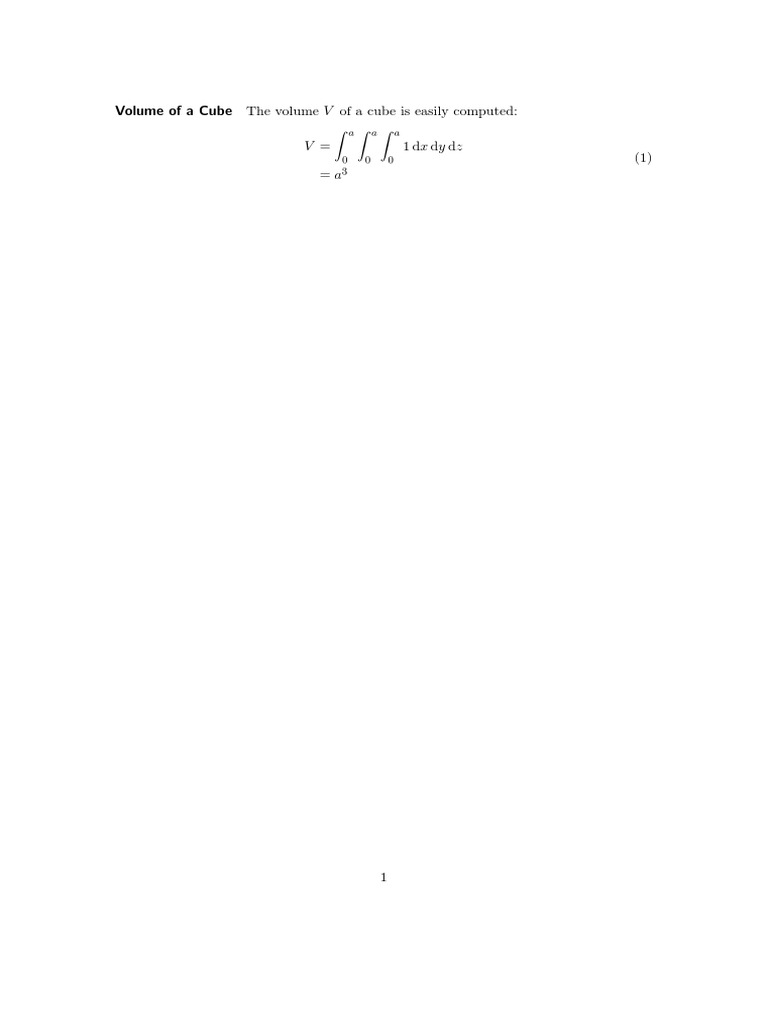 Calculating Cube Volume Formula | PDF | Teaching Methods & Materials