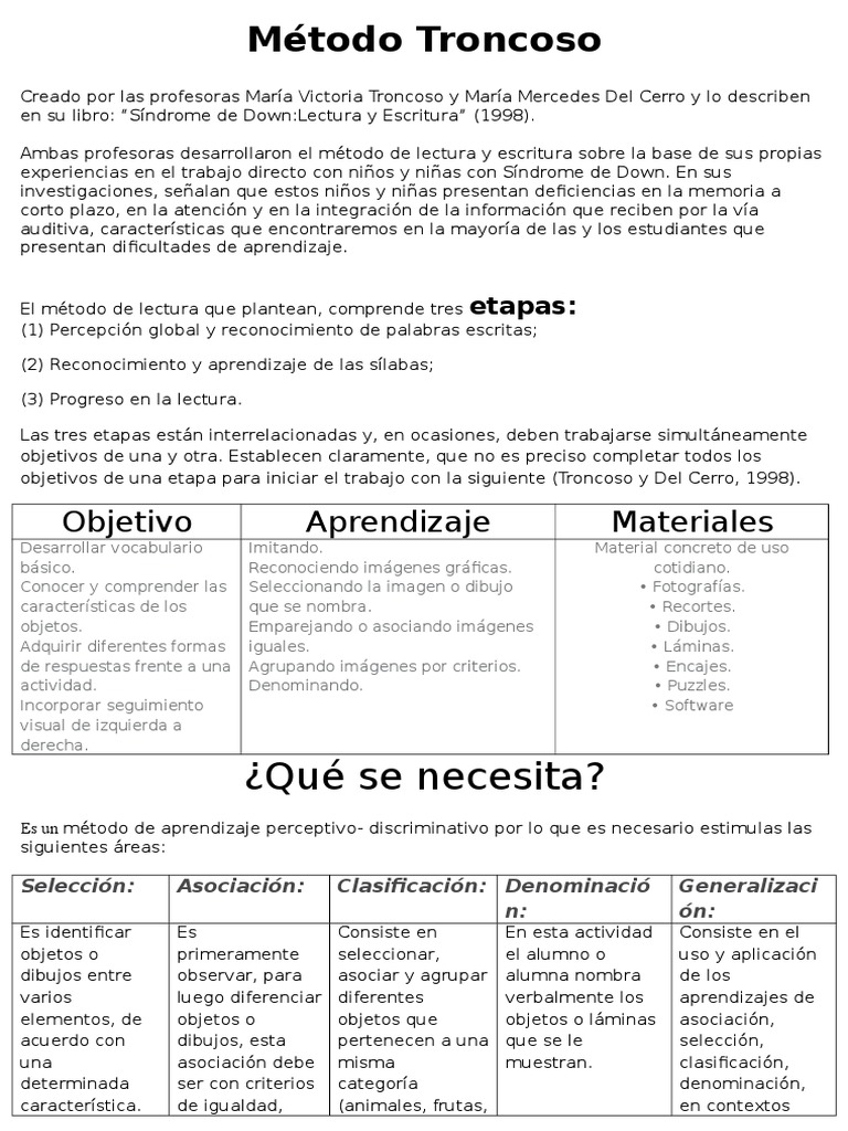 Método Troncoso Pdf Lectura Proceso Imagen