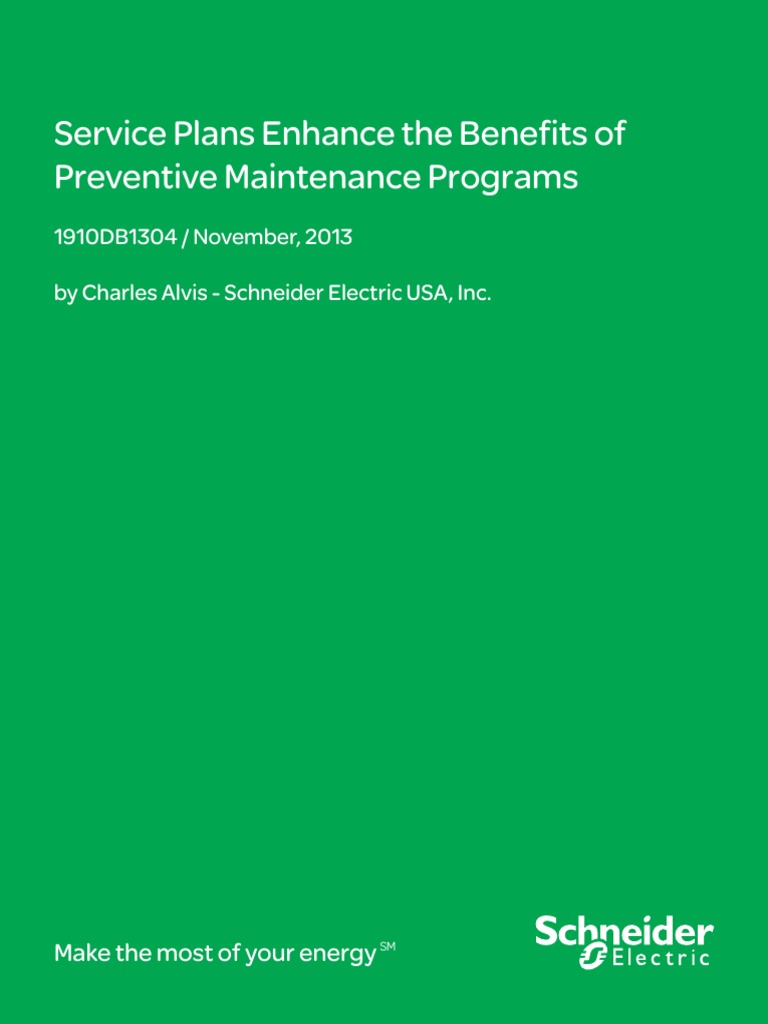 Service Plans Enhance The Benefits of Preventive Maintenance Programs | PDF | Reliability ...