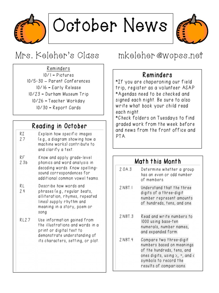 October Classroom Updates | PDF