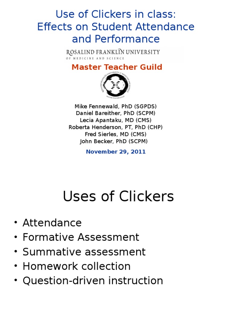 Using Clickers to Improve Student Engagement and Performance | PDF | Lecture | Educational ...