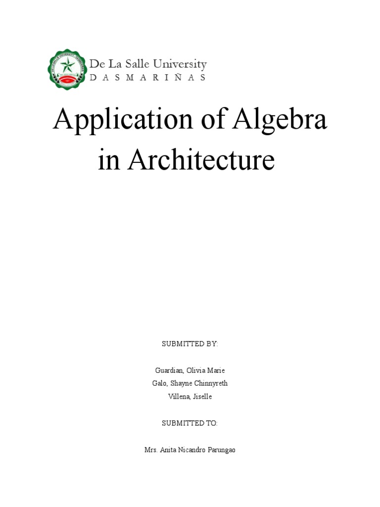 Application of Algebra in Architecture | PDF | Triangle | Algebra