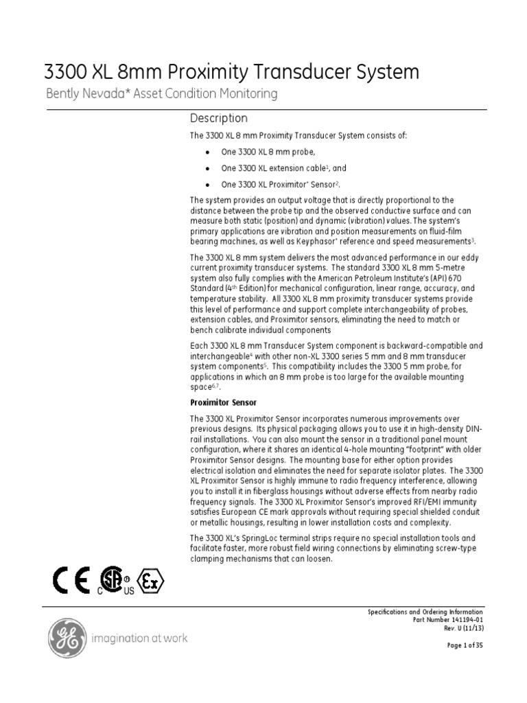3300 Xl-8mm-Proximity-transducer-system Datasheet 141194 Cda 000 0 ...
