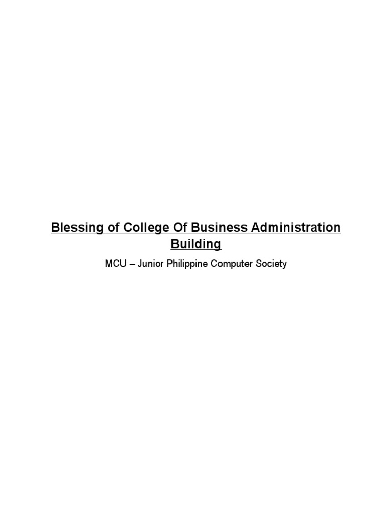 Blessing Ceremony of CBA Building | PDF | Science & Mathematics