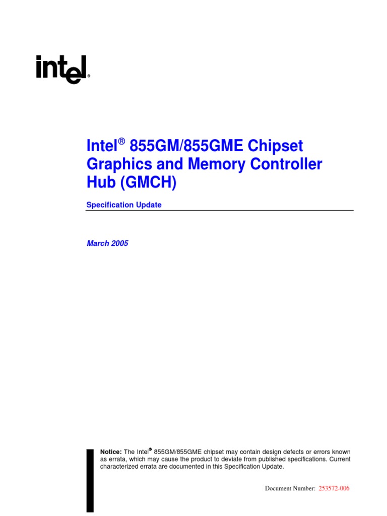 Chipset Intel 855GM | PDF | Specification (Technical Standard) | Bios