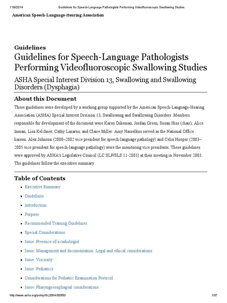 Guidelines For Speech-Language Pathologists | PDF | Speech Language ...