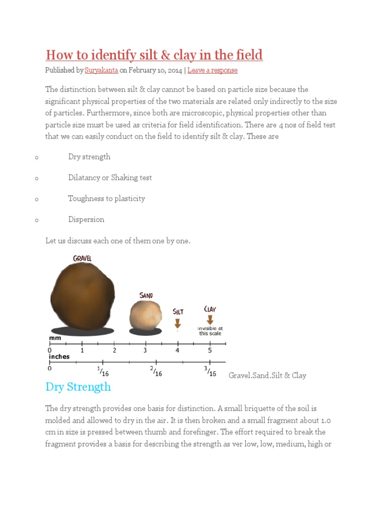 How To Identify Silt & Clay in The Field | PDF | Plasticity (Physics ...