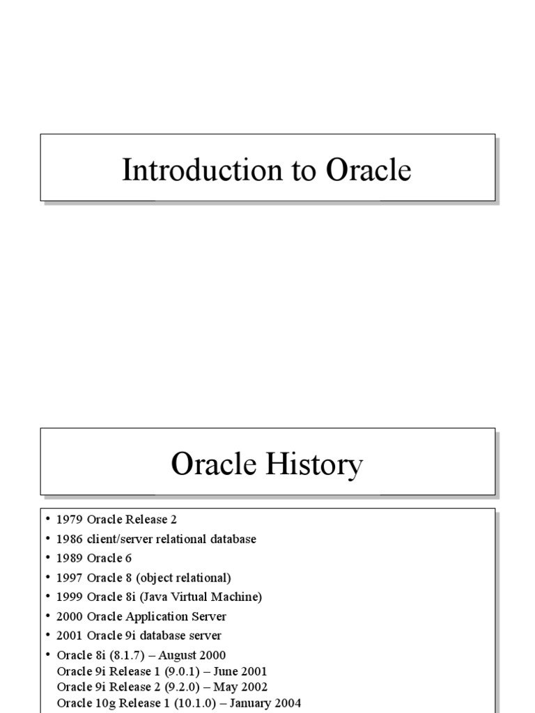 Overview Oracle | PDF | Oracle Database | Database Schema