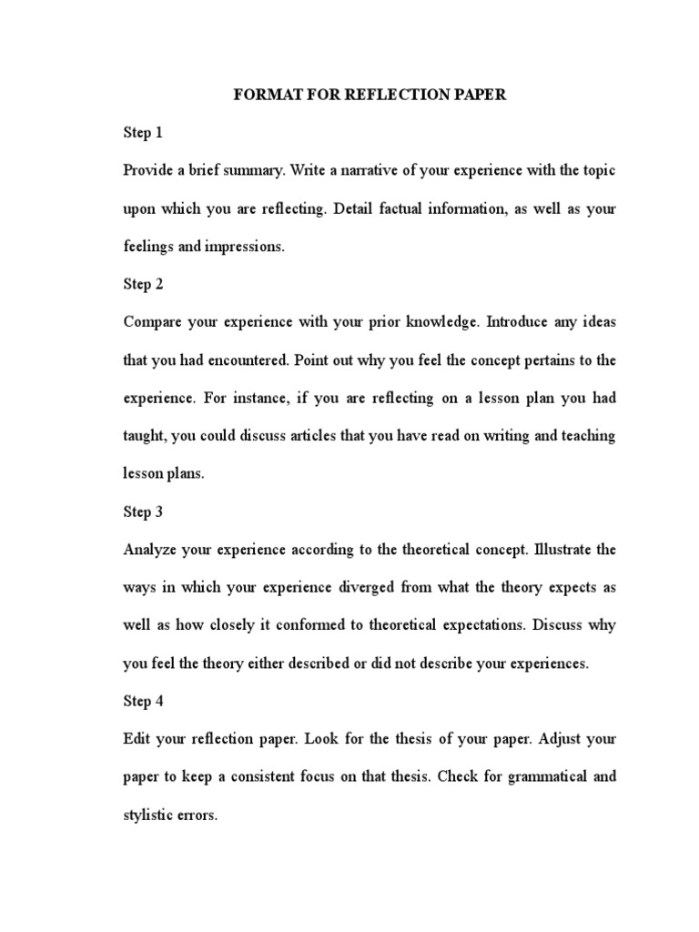 Reflection Paper Format Guide | PDF