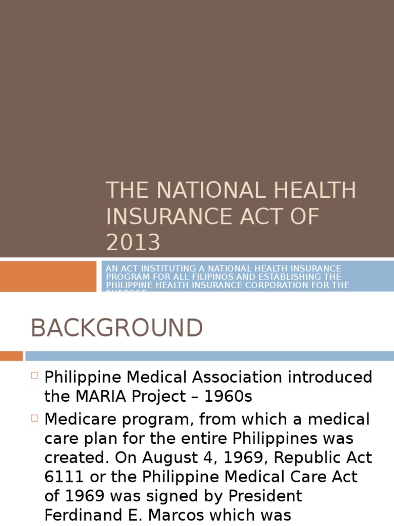 The National Health Insurance Act of 2013 | PDF | Identity Document ...