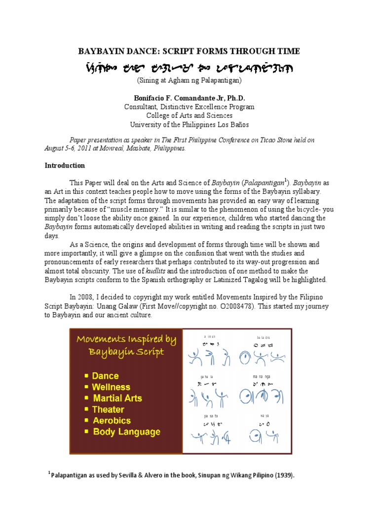 Baybayin Dance Paper | Download Free PDF | Tagalog Language | Languages