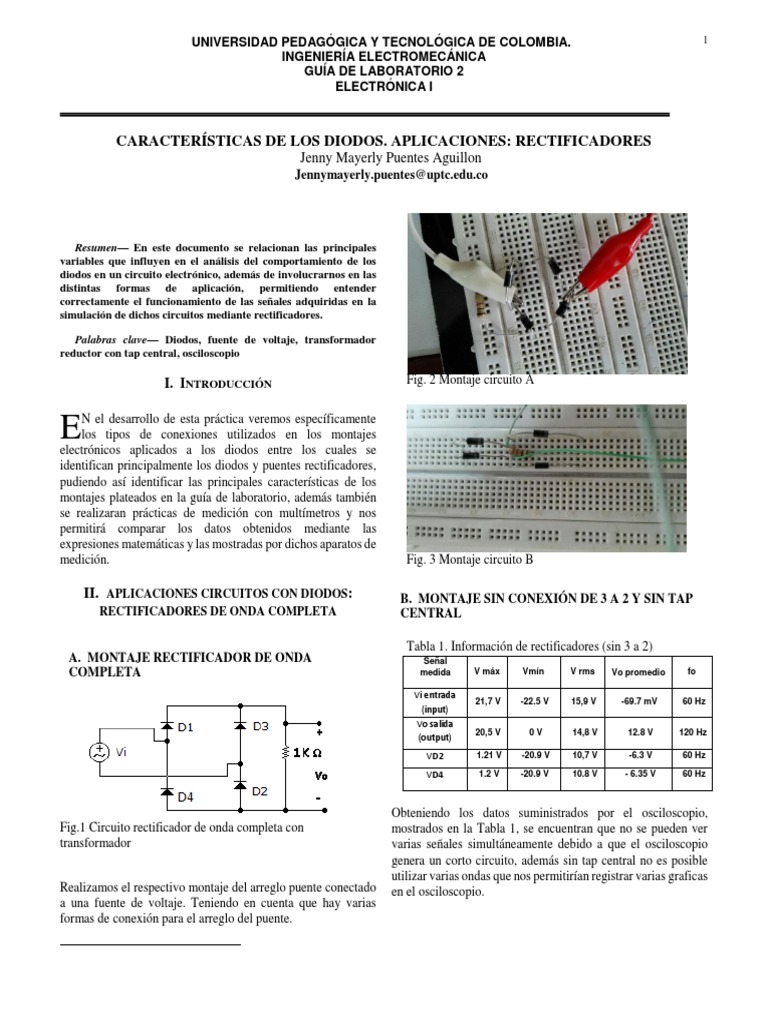 Laboratorio Rectificadores | PDF | Rectificador | Diodo
