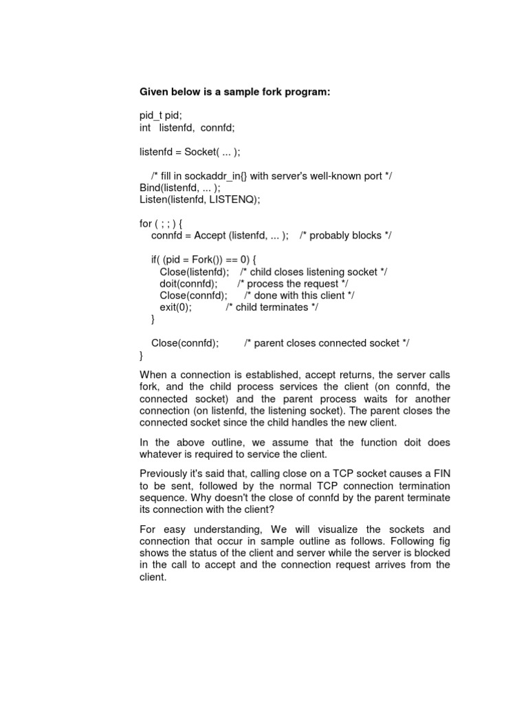 Sample Fork Program 