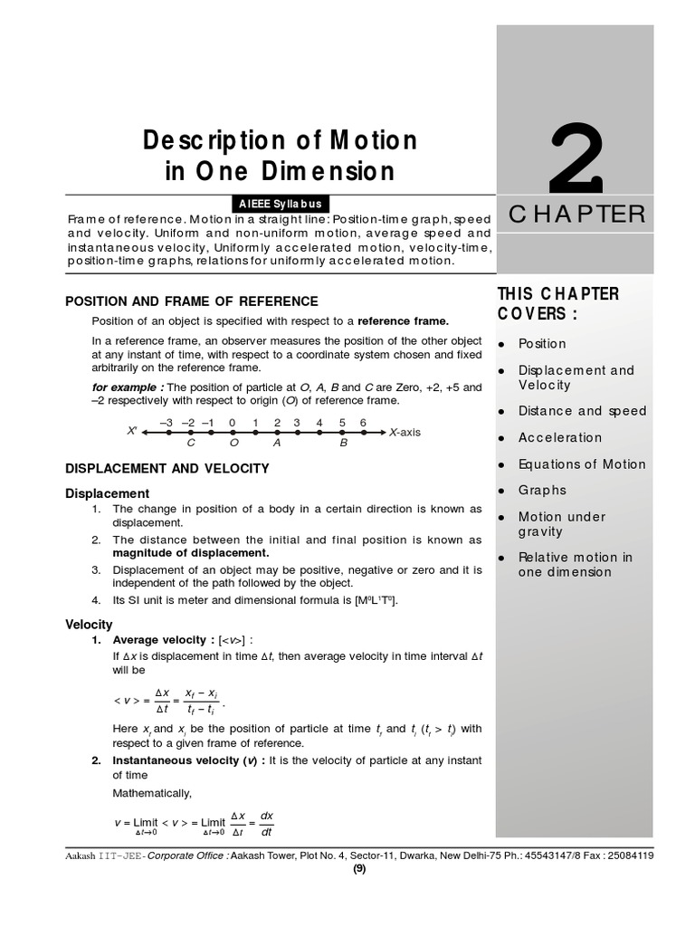Aakash 1 D | PDF | Acceleration | Velocity