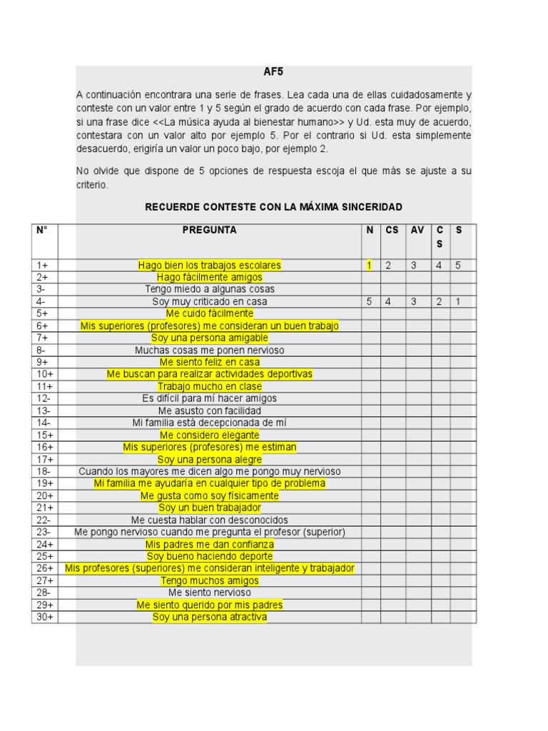 AF5 Autoconcepto | PDF | Relaciones personales, crianza y desarrollo personal