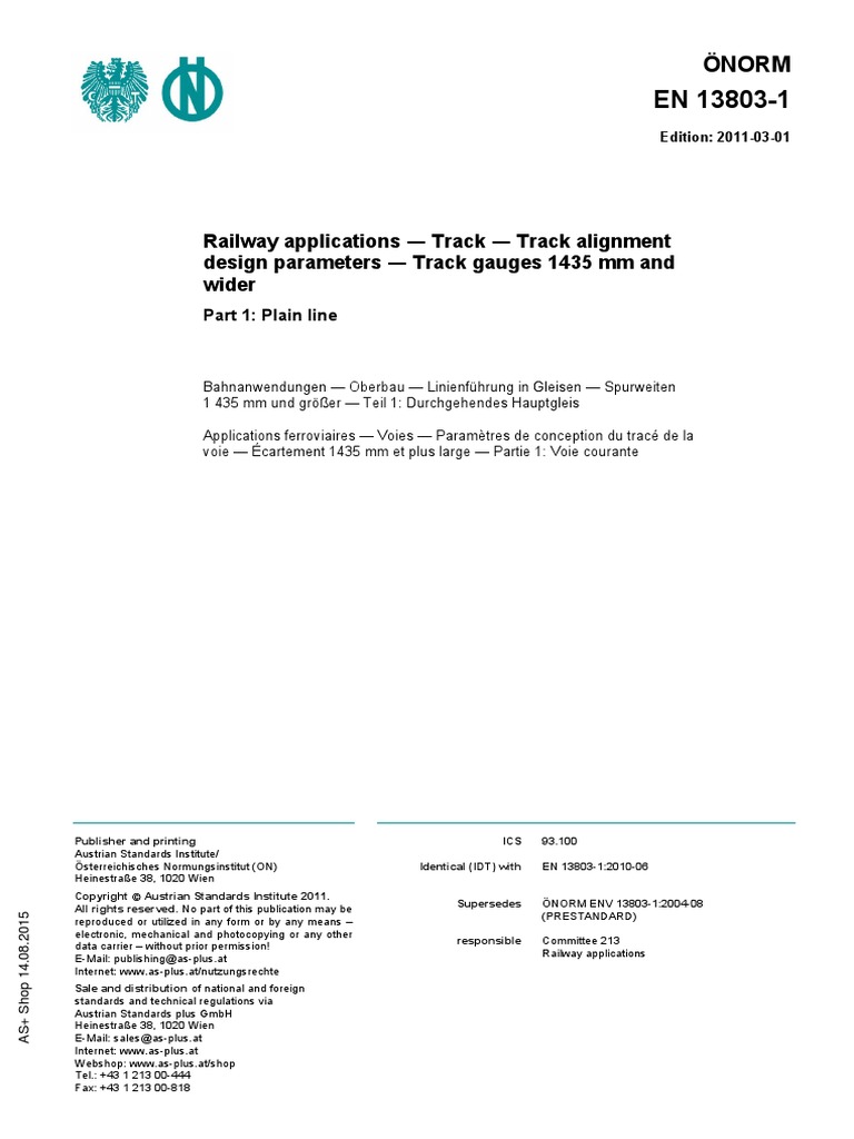 En 13803-1 | PDF | European Union | Transport