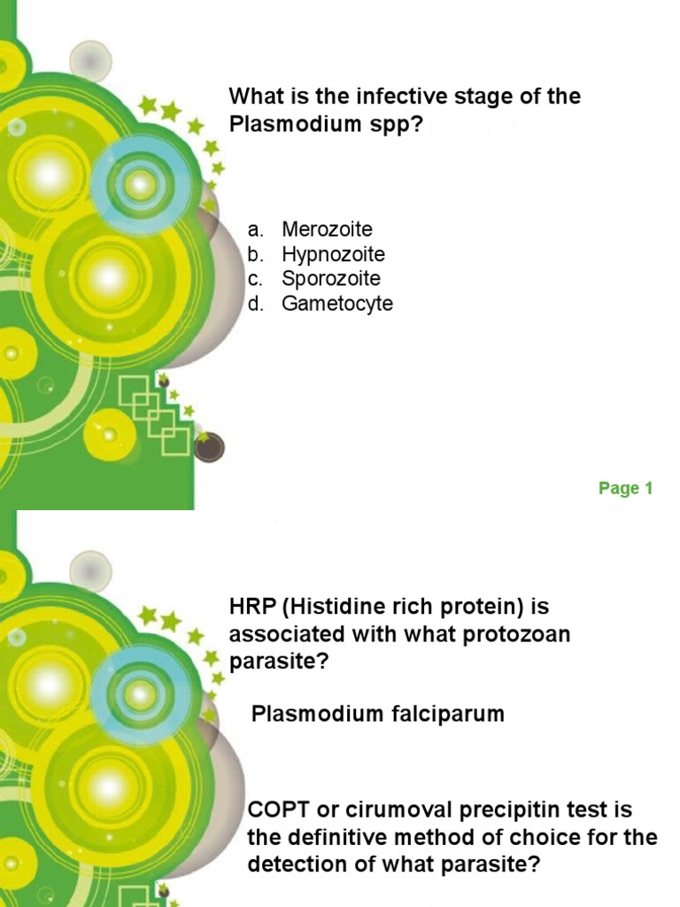 What Is The Infective Stage of The Plasmodium SPP?: A. Merozoite B ...