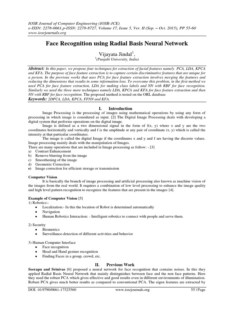 Face Recognition Using Radial Basis Neural Network | PDF | Principal ...