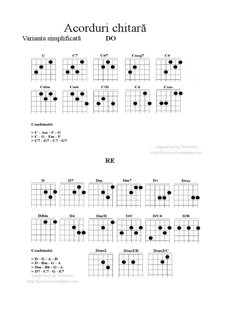 Acorduri Chitara | PDF