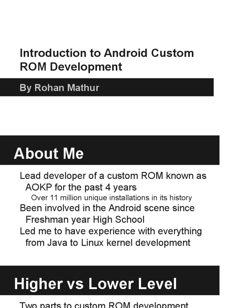 Introduction To Android Custom Rom Development Illinois Splash Presentation Pdf Mobile 4253