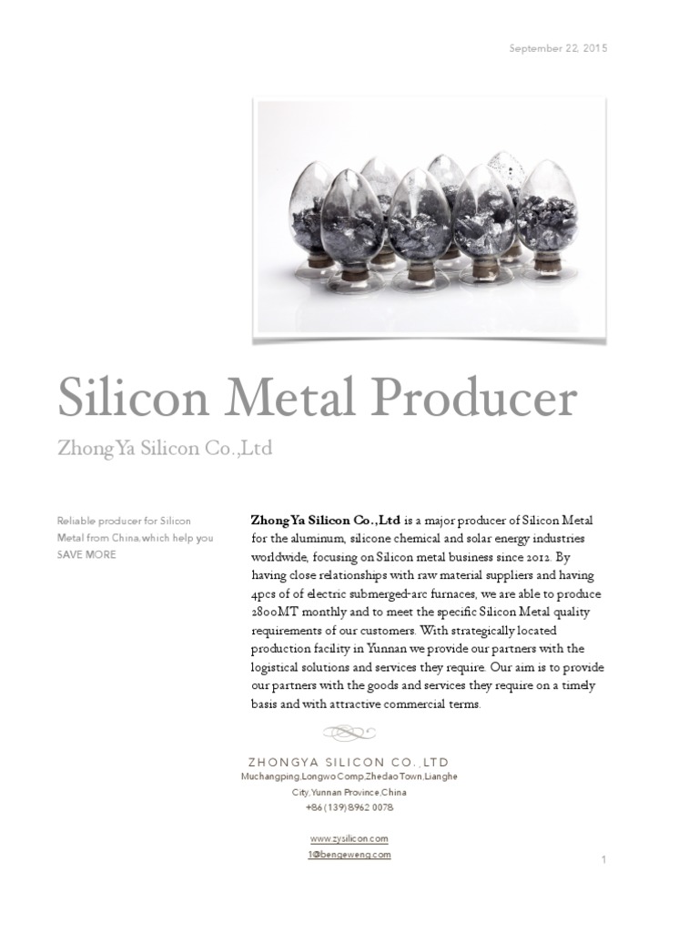 China Silicon Metal Production Overview | PDF | Silicon | Metals