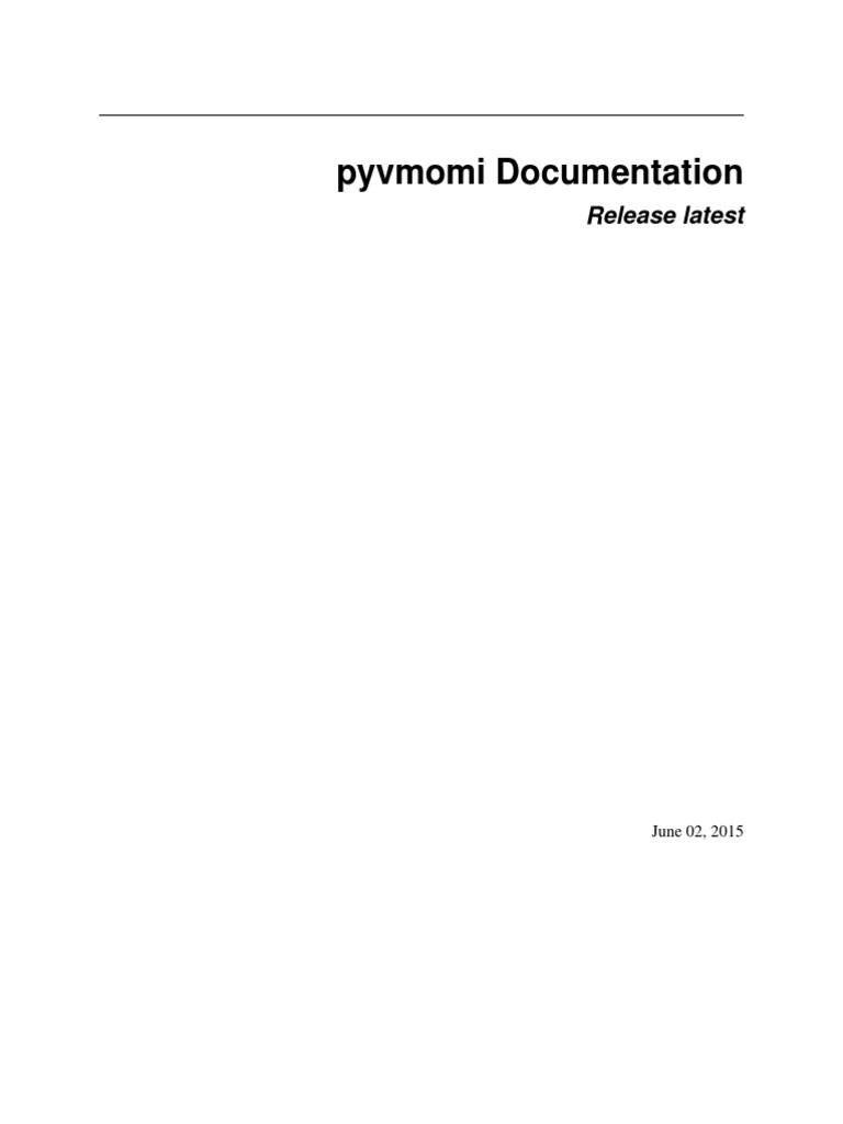 Pyvmomi | PDF