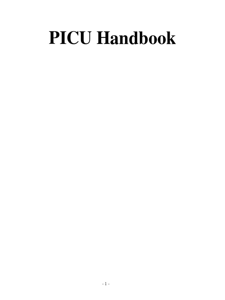 PICU Handbook | PDF
