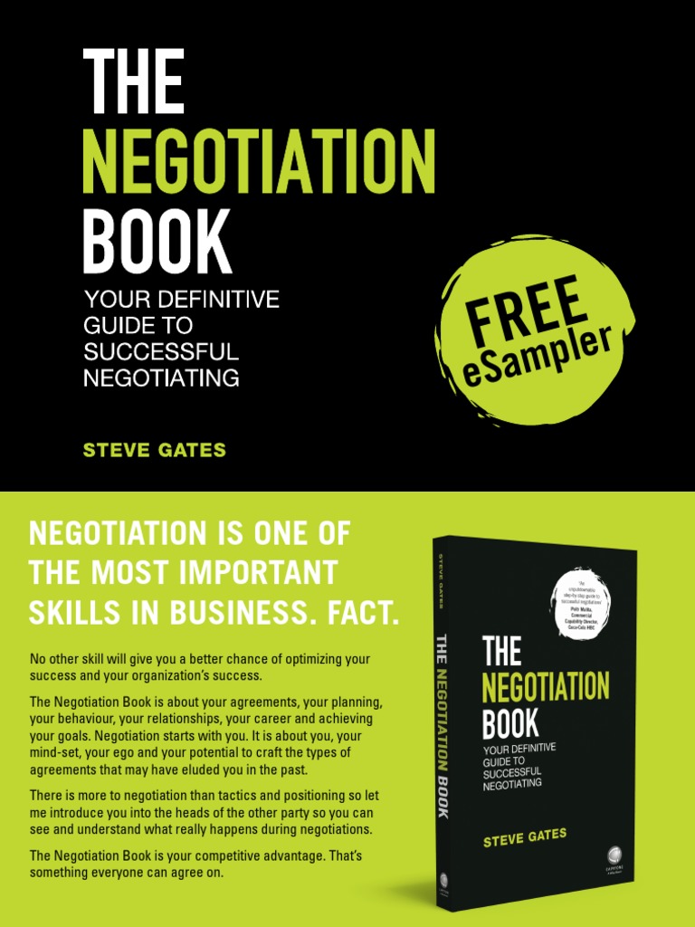 The Negotiation Book Sample Chapter | Negotiation | Curiosity