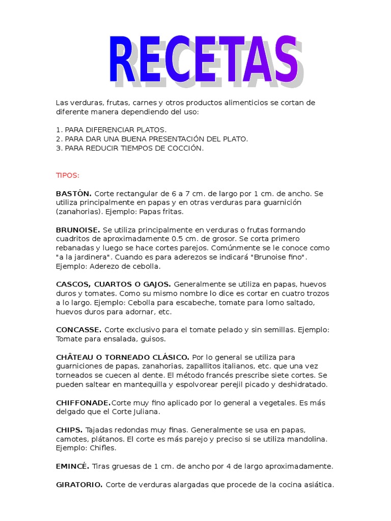 Recetas Curso de Cocina | PDF | Lasaña | ensalada