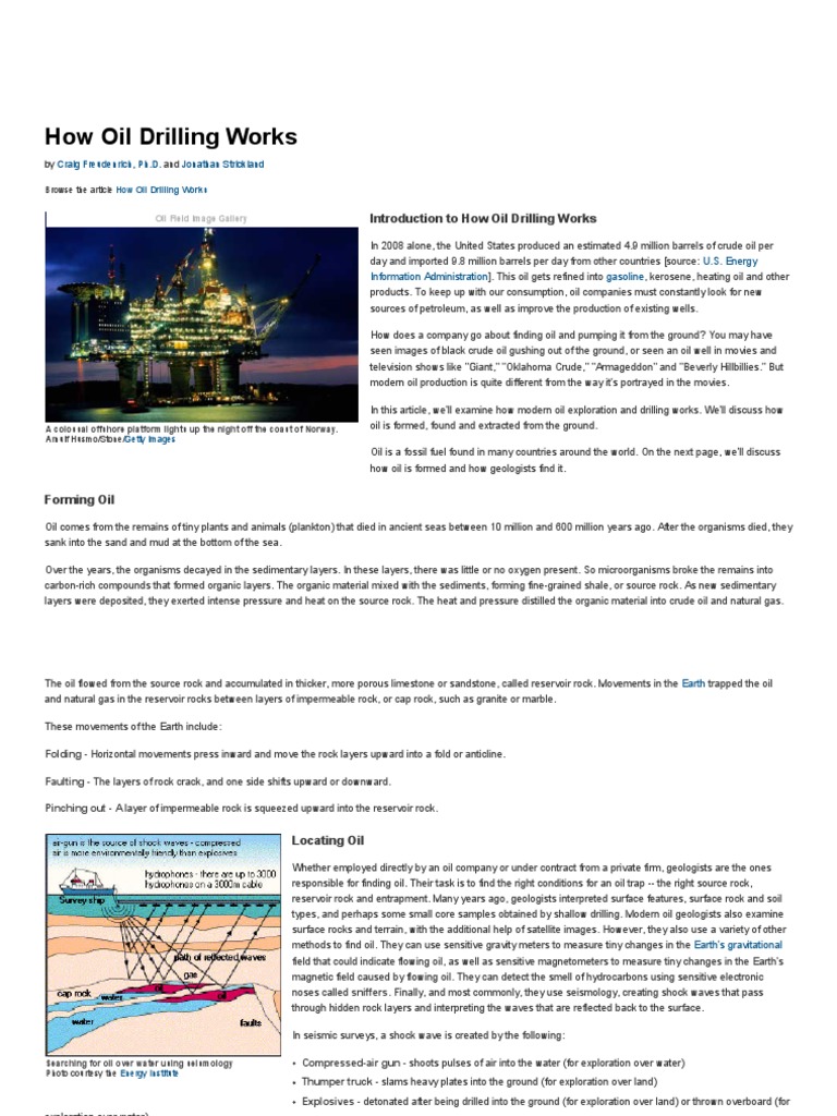 How Oil Drilling Works - Howstuffworks | PDF | Casing (Borehole ...